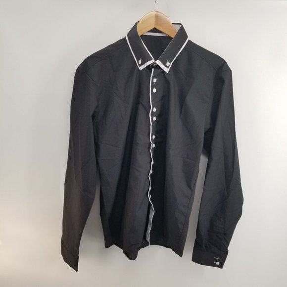 VSKA | Shirts | Vska Black And White Mens Button Down Shirt | Poshmark